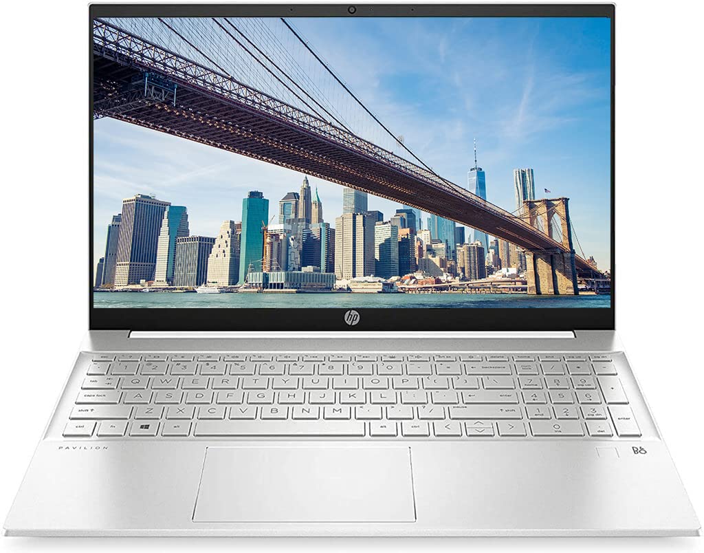 HP Newest Pavilion Laptop, 15.6" Full HD Screen, AMD Ryzen 7 5700U Processor, 64GB RAM, 1TB SSD, Backlit Keyboard, Wi-Fi 6, FP Reader, HDMI, Bluetooth, Windows 11 Home, Silver