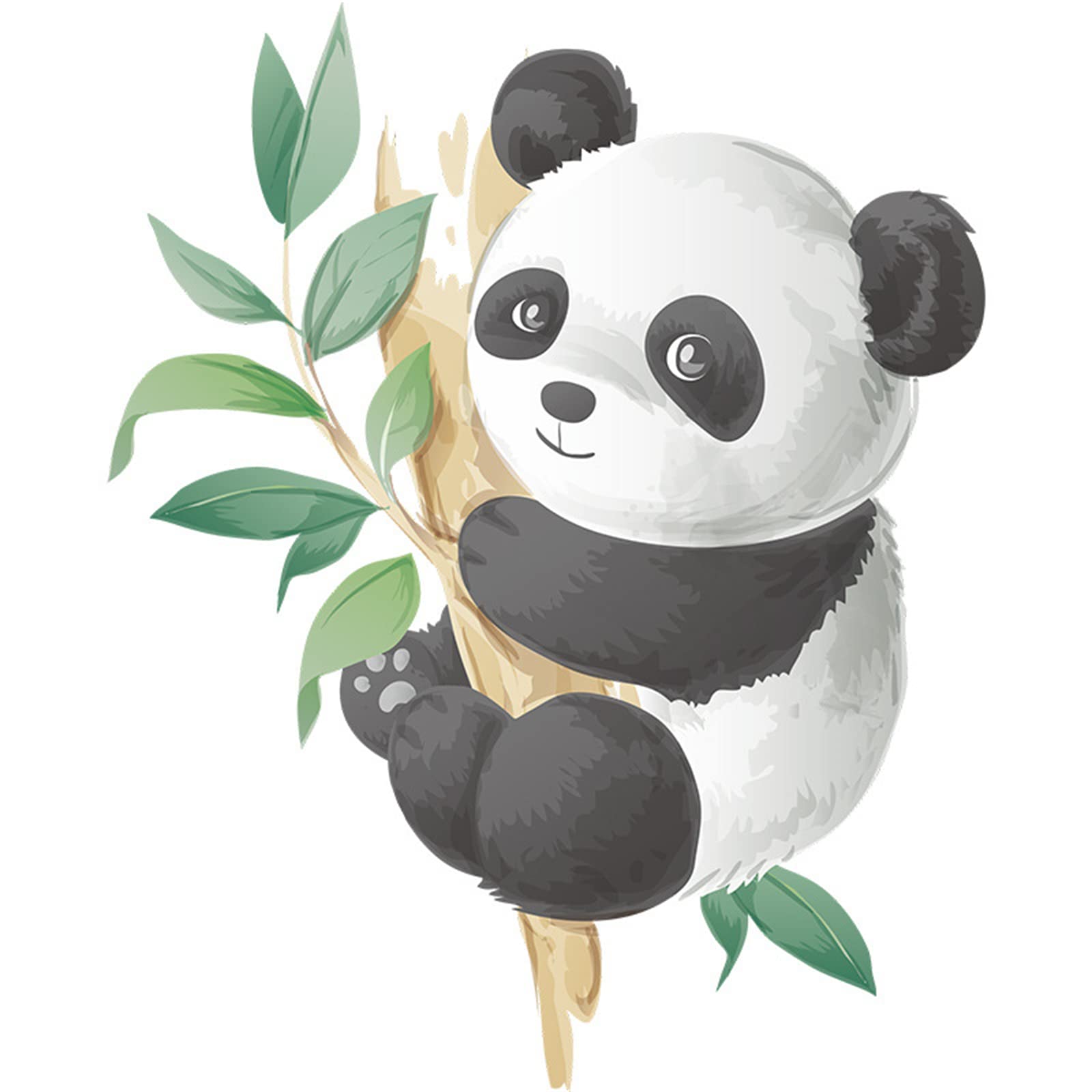 Panda and Tree Branch Wall Decals,Peel and Stick Animal Wall Stickers for Kids Children Bedroom Nursery Home Decor(15.3x18.9)