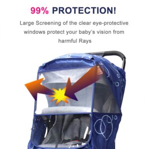 Wonder Living Stroller Rain Cover, Universal Stroller Weather Shield, Waterproof, Windproof Protection, Protect from Dust Snow (Blue)