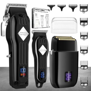 karrte professional hair clippers and trimmer kit,cordless hair cutting kit,barber supplies for men beard trimmer mens grooming kit accessories (golden)