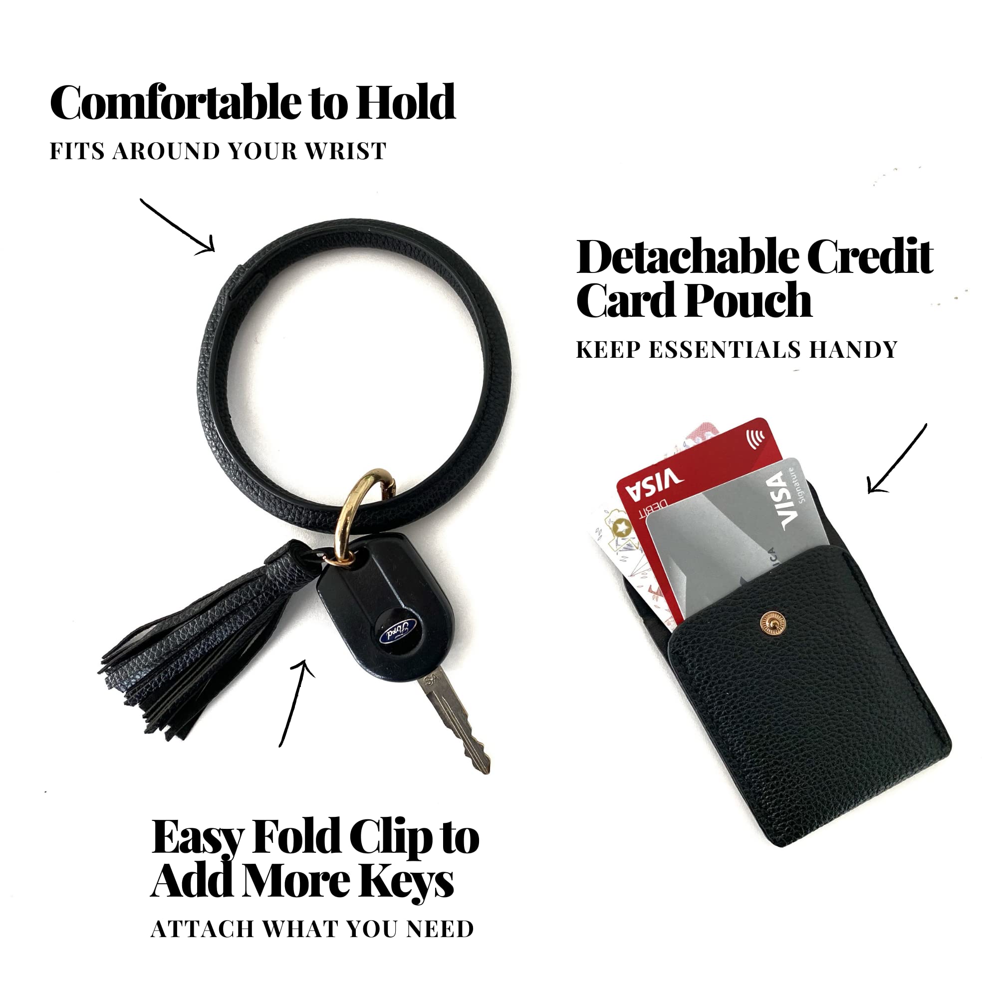 UnbuckleMe Car Seat Buckle Release Tool and Black Leather Wristlet Keychain and Credit Card Holder - Less Stress On The Go with Kids in Car Seats - As Seen on Shark Tank - Bundled Offer (Red)