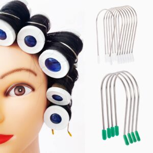 Fiewmay Hot Curler Replacement Clips for Super Jumbo Hair Rollers, 12 pcs Assortment: 8 pcs 1' and 4 pcs 1' Strong Hold Pins with Storage Box