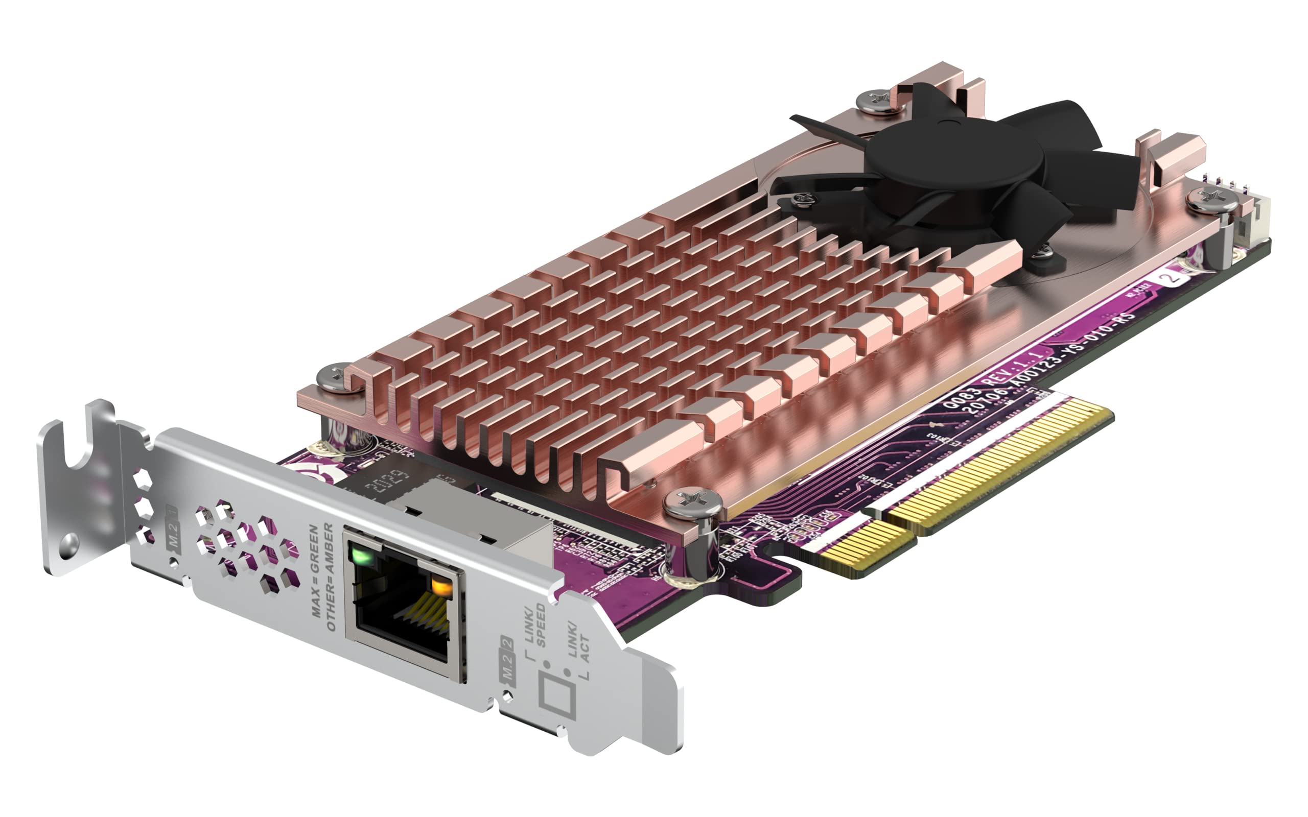 QNAP QM2-2P10G1TB 2 x PCIe Gen3 NVMe SSD & 1 x 10GbE (10G/5G/2.5G/1G/100M) Port Expansion Card to Enhance Performance