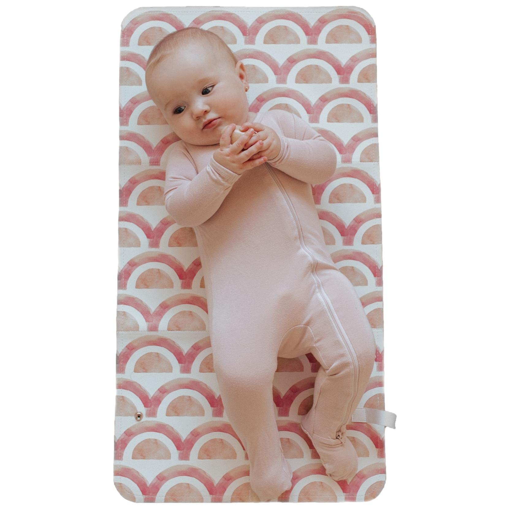 Sunshine and Poppy Vegan Leather Baby Changing Mat - Diaper Changing Mat, Wipeable Changing Pad, Travel Friendly, Portable, Foldable Changing Pad for Babies or Toddlers