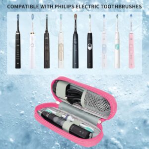 Mijibisu Toothbrush Travel Case Compatible with Philips Sonicare DailyClean 1100, ProtectiveClean 4100/5100/6100/6500, Sonicare ExpertClean 7500 and More.(CASE ONLY).Pink