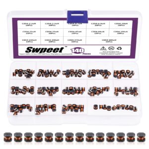 swpeet 140pcs 14 values 2.2uh - 680uh cd54 wire wound smd power inductor assortment kit, 5.8mm chip inductors - 2.2uh 3.3uh 4.7uh 6.8uh 10uh 22uh 33uh 47uh 68uh 100uh 220uh 330uh 470uh 680uh