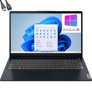 2023 lenovo ideapad 3i 15.6" fhd laptop computer, 12th gen intel hexa-core i3-1215u (beat i5-1155g7), 16gb ddr4 ram, 512gb pcie ssd, wifi 6, bluetooth5.1, abyss blue, windows 11, broag extension cable