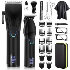 karrte professional hair clippers and trimmer kit for men, barber clipper set cordless hair cutting, beard trimmer grooming haircut kit