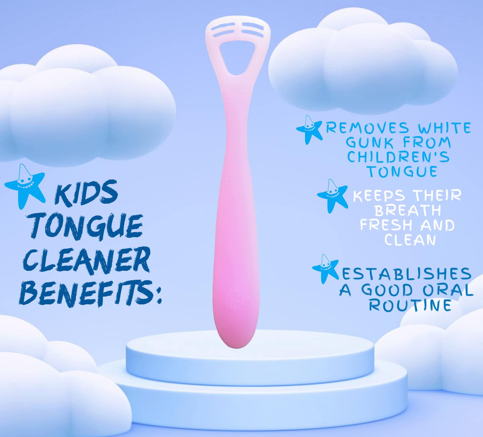 [2PC] Kids U Shaped Tooth Brush Safe Brushing For Teeth and Gums with Silicone Soft Tongue Scraper Cleaner [Ages 2-6] PINK