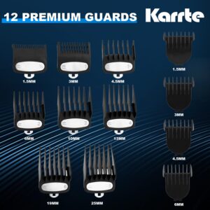 Karrte Professional Hair Clippers and Trimmer Kit for Men, Barber Clipper Set Cordless Hair Cutting, Beard Trimmer Grooming Haircut Kit