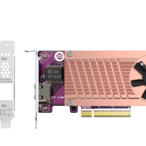 QNAP QM2-2P10G1TB 2 x PCIe Gen3 NVMe SSD & 1 x 10GbE (10G/5G/2.5G/1G/100M) Port Expansion Card to Enhance Performance