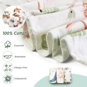 Organic Muslin Swaddle Blankets,100% Cotton Ultra Soft Newborn Adjustable Sleep Sack Wrap, Baby Receiving Blanket for Boys and Girls,3 Pack Swaddle and Hat Set,0-6 Months