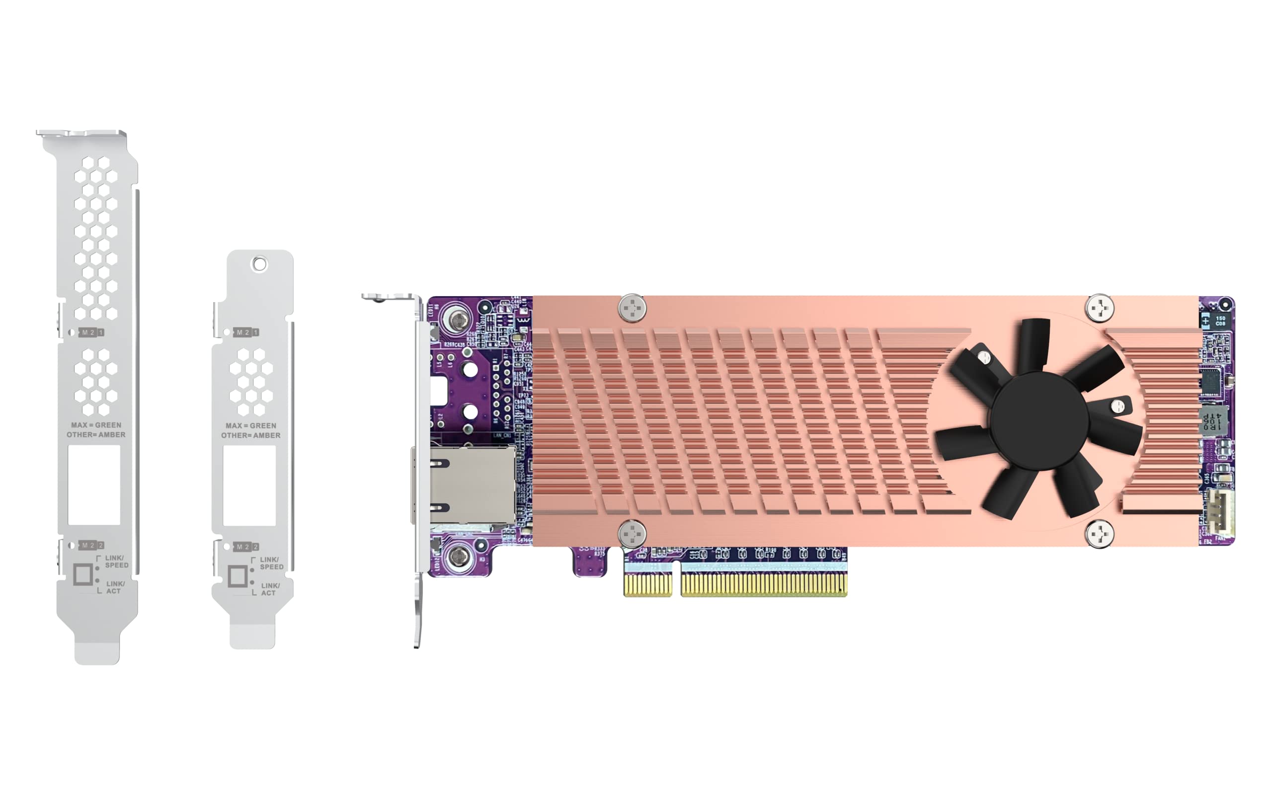 QNAP QM2-2P410G1T 2 x PCIe Gen4 NVMe SSD & 10GbE (10G/5G/2.5G/1G/100M) Port Expansion Card to Enhance Performance