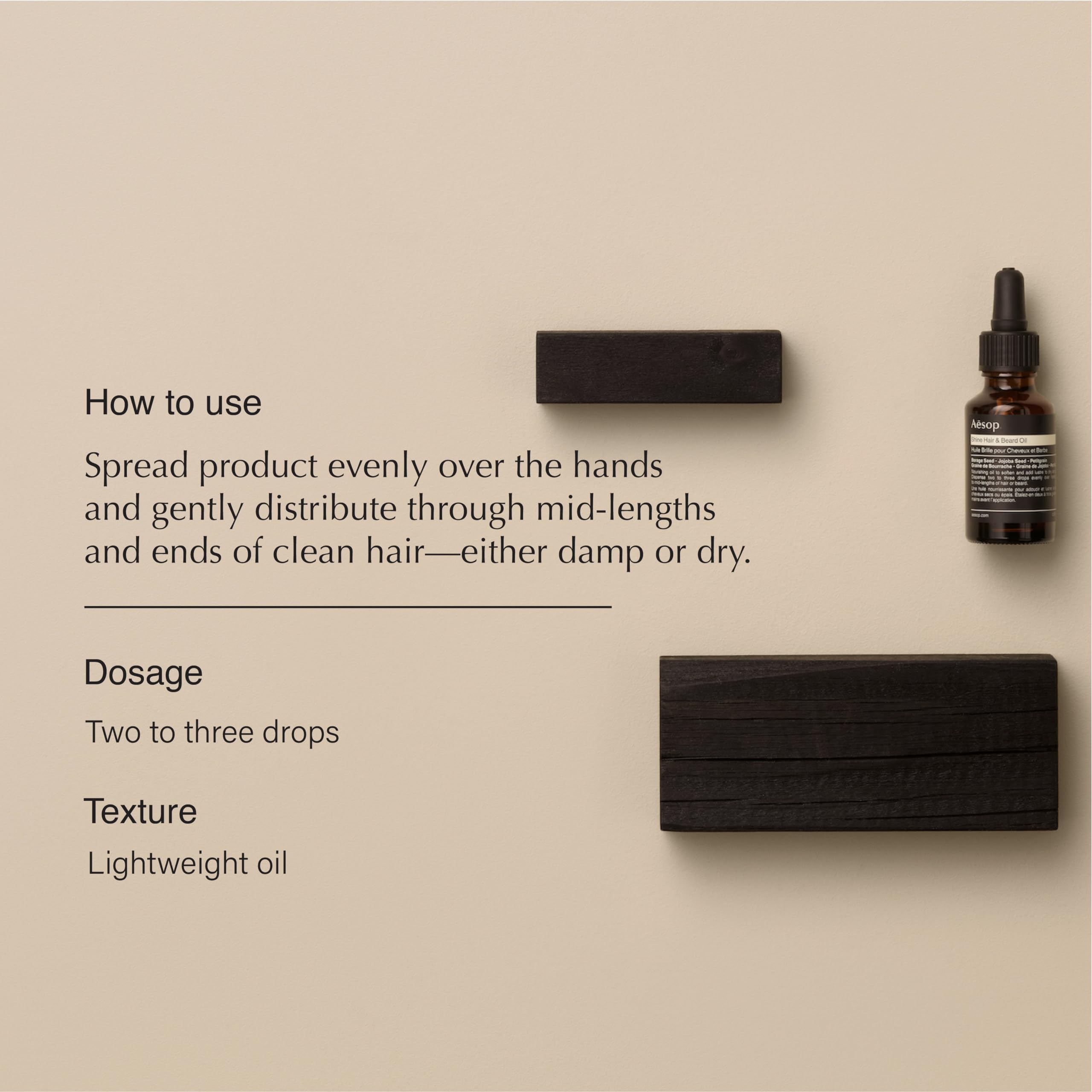 Aesop Shine Hair & Beard Oil | Silicone-Free Hydrating Oil Imparts Smoothness and Lustre | Without Build-up or Oily Residue | 0.8 oz