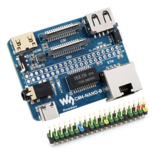 Nano Base Board (B) for Raspberry Pi Compute Module 4, Same Size as CM4, with Standard CM4 Socket, Raspberry Pi 40PIN GPIO, Gigabit Ethernet, USB2.0, DSI, CSI, HDMI, 3.5mm Audio Jack etc.