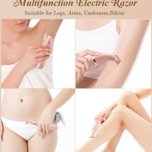 Electric Razor for Women Legs Bikini - Rechargeable Lady’s Shaver and Trimmer with Unique One Ultra-Thin Blade Design, Quickly Remove Hair in One Pass