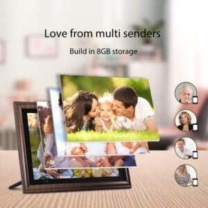 Digital Photo Frame 13.3 Inch Large WiFi Digital Picture Frame HD Touch Screen Wall Mountable Smart Photo Frame with 8GB Memory, Remote Control, Easy Setup to Share Photos and Videos via AiMOR APP