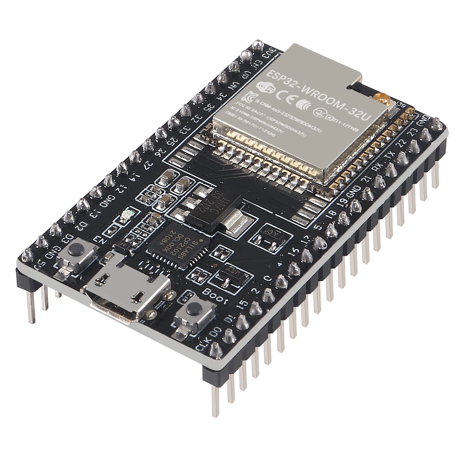 DWEII 5PCS ESP32-DevKitC Core Board ESP32 Development Board ESP32-WROOM-32U ESP32 WROOM-32 WLAN WiFi Bluetooth Microcontroller Development Board Compatible with Arduino and Raspberry Pi