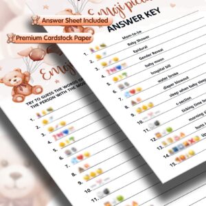 Sinasasspel 302pcs Teddy Bear Baby Shower Game Set of 6 Activities for 50 Guests Gender Neutral Includes Baby ABC, Bingo, Word Scramble, Baby Prediction and More, Each 5x7 Inches