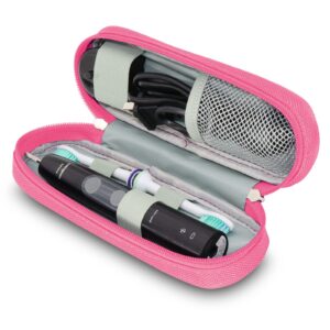 mijibisu toothbrush travel case compatible with philips sonicare dailyclean 1100, protectiveclean 4100/5100/6100/6500, sonicare expertclean 7500 and more.(case only).pink