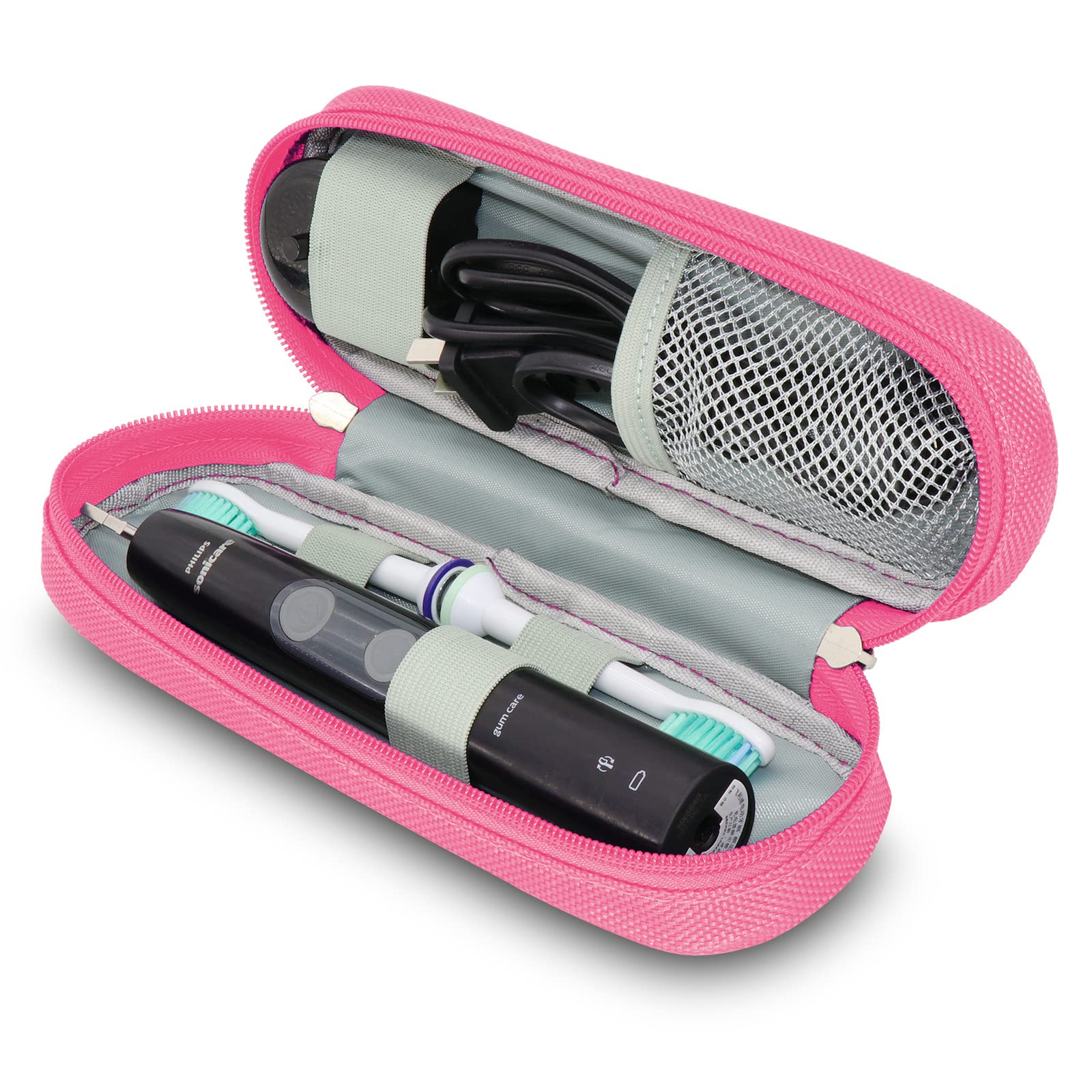 Mijibisu Toothbrush Travel Case Compatible with Philips Sonicare DailyClean 1100, ProtectiveClean 4100/5100/6100/6500, Sonicare ExpertClean 7500 and More.(CASE ONLY).Pink