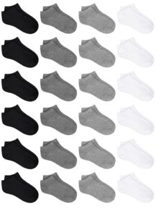 uratot 24 pairs kids' low cut socks boys' or girls' half cushion socks athletic ankle socks