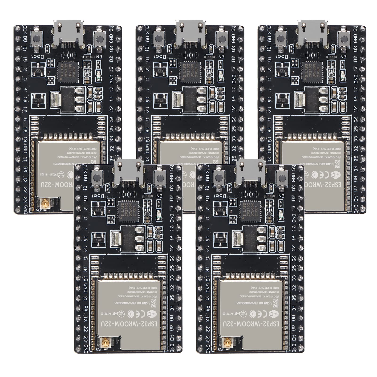 DWEII 5PCS ESP32-DevKitC Core Board ESP32 Development Board ESP32-WROOM-32U ESP32 WROOM-32 WLAN WiFi Bluetooth Microcontroller Development Board Compatible with Arduino and Raspberry Pi