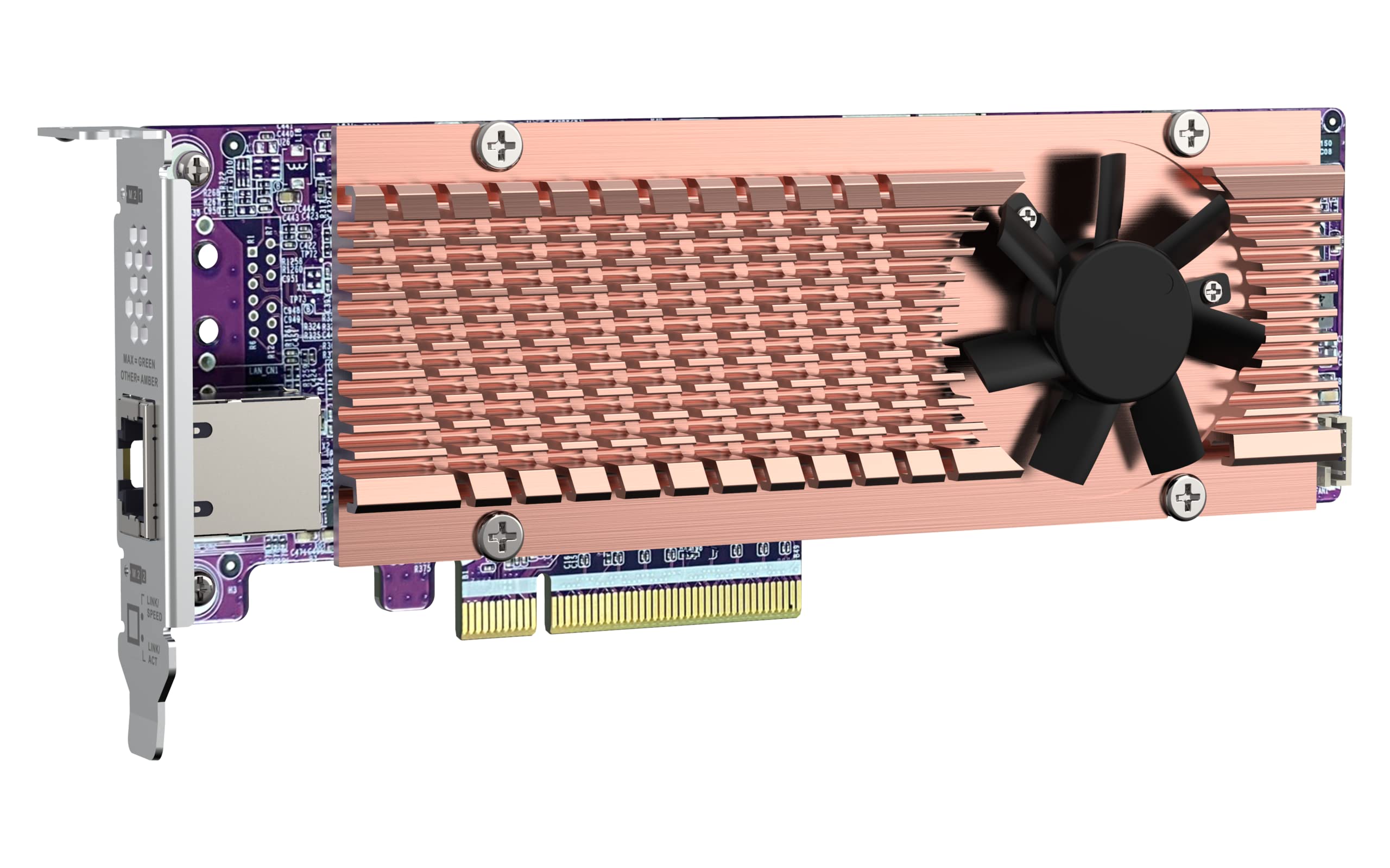 QNAP QM2-2P410G1T 2 x PCIe Gen4 NVMe SSD & 10GbE (10G/5G/2.5G/1G/100M) Port Expansion Card to Enhance Performance