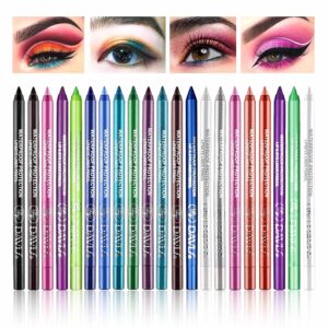 rdgwfb 21 colors eyeliner pen set, eyeliner pencil set, waterproof colorful eyeliner kit long lasting eyeshadow pencil eye&lip liner professional eye makeup set pearl eye liner for women