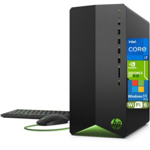 hp pavilion gaming desktop computer, intel octa-core i7-11700f up to 4.9ghz, 4gb ddr4 ram, 256gb pcie ssd, geforce gt 610 2gb, wifi 6, bluetooth, type-c, rj-45, hdmi, vga, windows 11 pro, we/pgpy