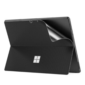 moko tablet back skin stick decal for microsoft surface pro 11 /surface pro 10 / pro 9 / pro 8 13-inch tablet, pu leather protective decal body skin cover for surface pro 11/10, black