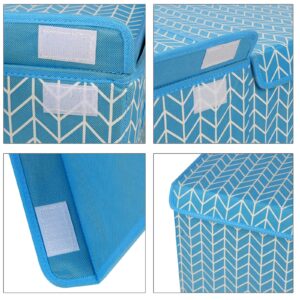 Mayniu Extra-Large Toy Box Chest 30"x 16" x 16", Collapsible Sturdy Toy Storage Bins Boxes Baskets for Boys, Girls, Nursery, Playroom, Closet, Bedroom and Office(Blue)