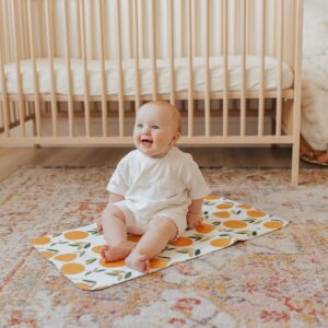 Sunshine and Poppy Vegan Leather Baby Changing Mat - Diaper Changing Mat, Wipeable Changing Pad, Travel Friendly, Portable, Foldable Changing Pad for Babies or Toddlers