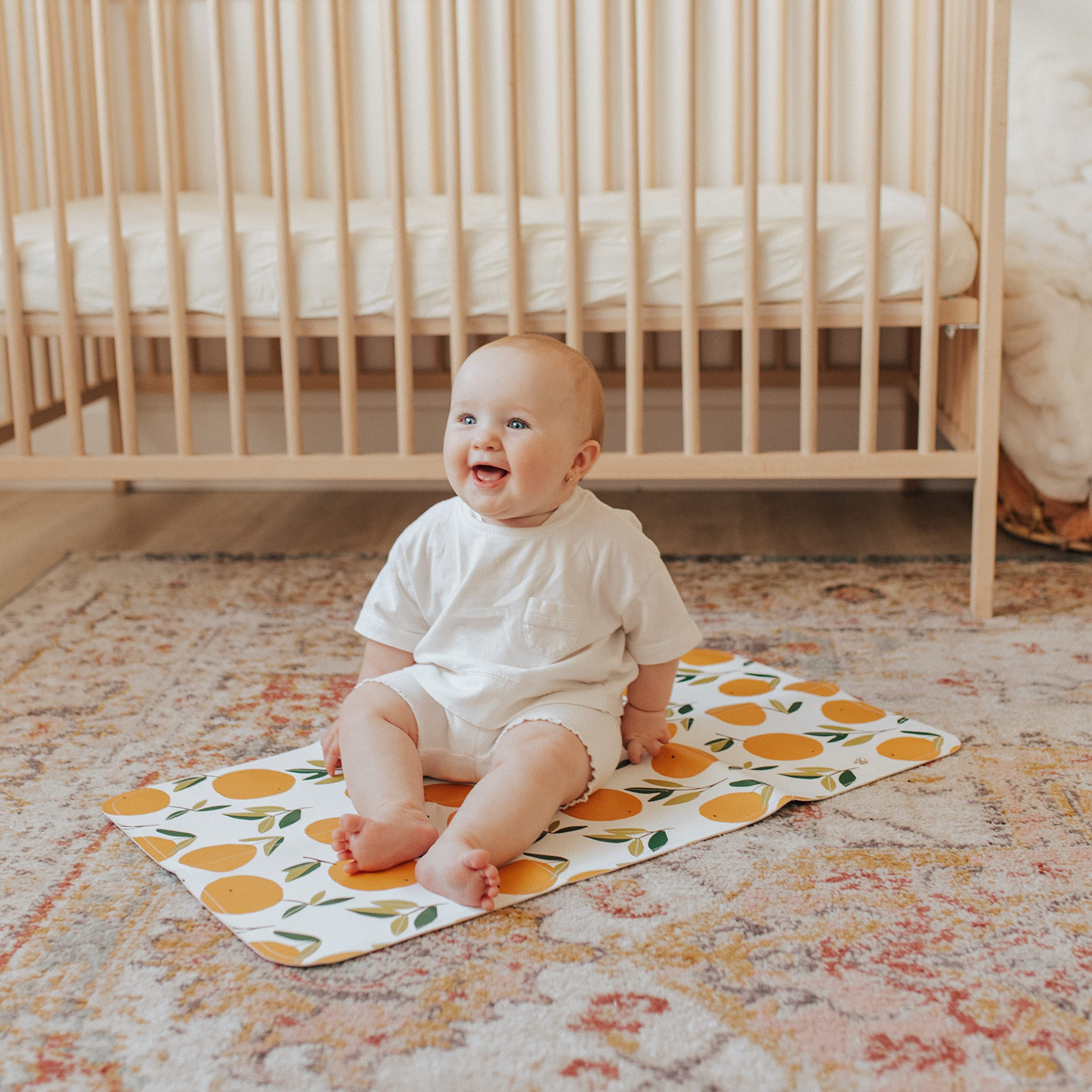 Sunshine and Poppy Vegan Leather Baby Changing Mat - Diaper Changing Mat, Wipeable Changing Pad, Travel Friendly, Portable, Foldable Changing Pad for Babies or Toddlers