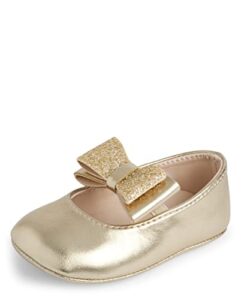 gymboree, and toddler girls dressy ballet flat,gold,6-12 months