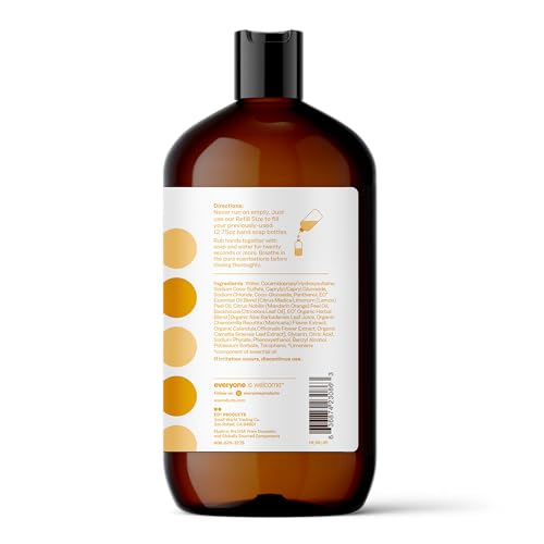 Everyone Liquid Hand Soap Refill, 32 Ounce (Pack of 2), Meyer Lemon and Mandarin, Plant-Based Cleanser with Pure Essential Oils