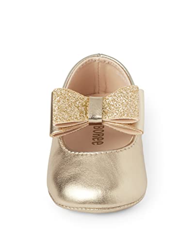 Gymboree, and Toddler Girls Dressy Ballet Flat,Gold,6-12 Months