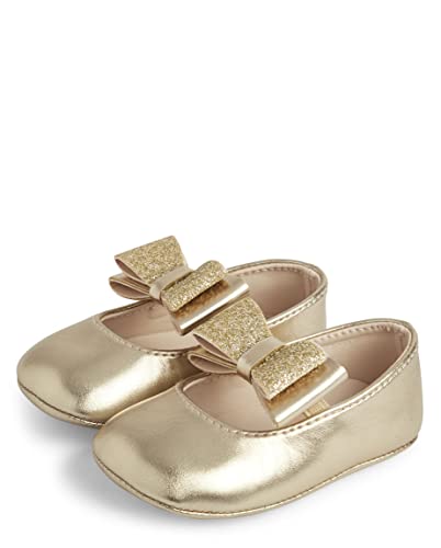 Gymboree, and Toddler Girls Dressy Ballet Flat,Gold,6-12 Months