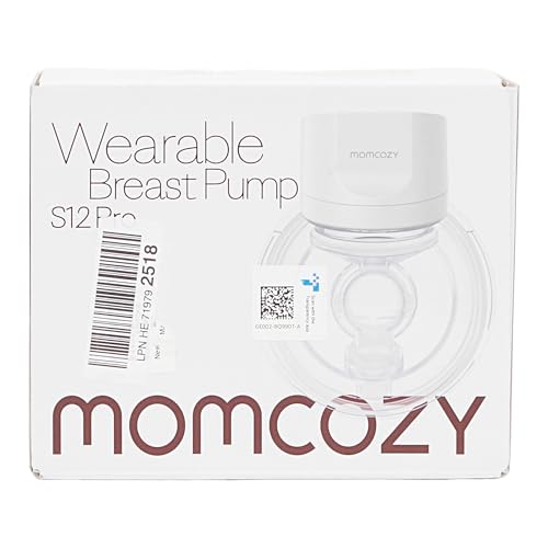 Momcozy S12 Pro Hands-Free Breast Pump, Wearable Pump with Comfortable Double-Sealed Flange, 3 Modes & 9 Levels Electric Pump Portable for Easy Pumping, Smart Display, 24mm