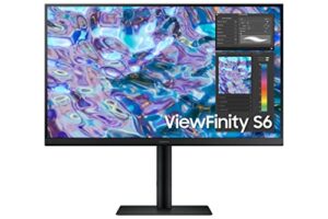 samsung s61b series 27-inch qhd (2560x1440) computer monitor, 75hz, hdmi, ips panel, displayport, freesync, height adjustable stand (ls27b610eqnxza), black