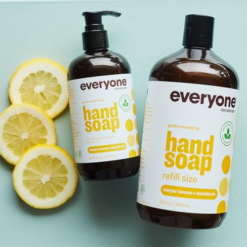 Everyone Liquid Hand Soap Refill, 32 Ounce (Pack of 2), Meyer Lemon and Mandarin, Plant-Based Cleanser with Pure Essential Oils