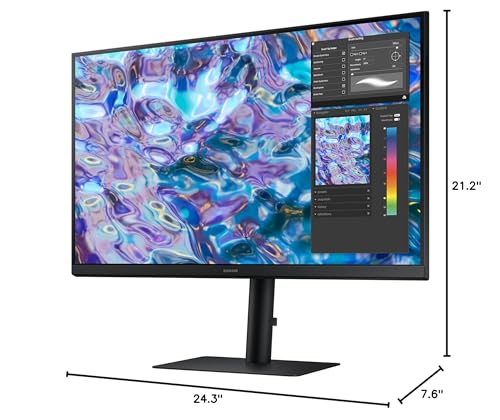 SAMSUNG S61B Series 27-Inch QHD (2560x1440) Computer Monitor, 75Hz, HDMI, IPS Panel, DisplayPort, FreeSync, Height Adjustable Stand (LS27B610EQNXZA), Black