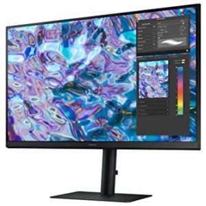 SAMSUNG S61B Series 27-Inch QHD (2560x1440) Computer Monitor, 75Hz, HDMI, IPS Panel, DisplayPort, FreeSync, Height Adjustable Stand (LS27B610EQNXZA), Black