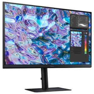 SAMSUNG S61B Series 27-Inch QHD (2560x1440) Computer Monitor, 75Hz, HDMI, IPS Panel, DisplayPort, FreeSync, Height Adjustable Stand (LS27B610EQNXZA), Black