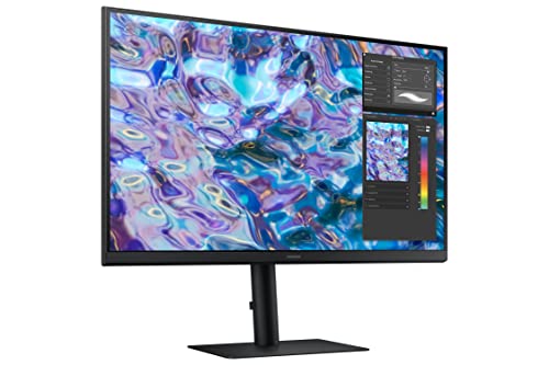 SAMSUNG S61B Series 27-Inch QHD (2560x1440) Computer Monitor, 75Hz, HDMI, IPS Panel, DisplayPort, FreeSync, Height Adjustable Stand (LS27B610EQNXZA), Black