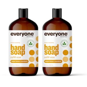 everyone liquid hand soap refill, 32 ounce (pack of 2), meyer lemon and mandarin, plant-based cleanser with pure essential oils