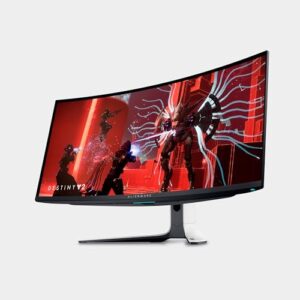 Alienware AW3423DW Curved Gaming Monitor 34.18 inch Quantom Dot-OLED 1800R Display, 3440x1440 Pixels at 175Hz, True 0.1ms Gray-to-Gray, 1M:1 Contrast Ratio, 1.07 Billions Colors - Lunar Light