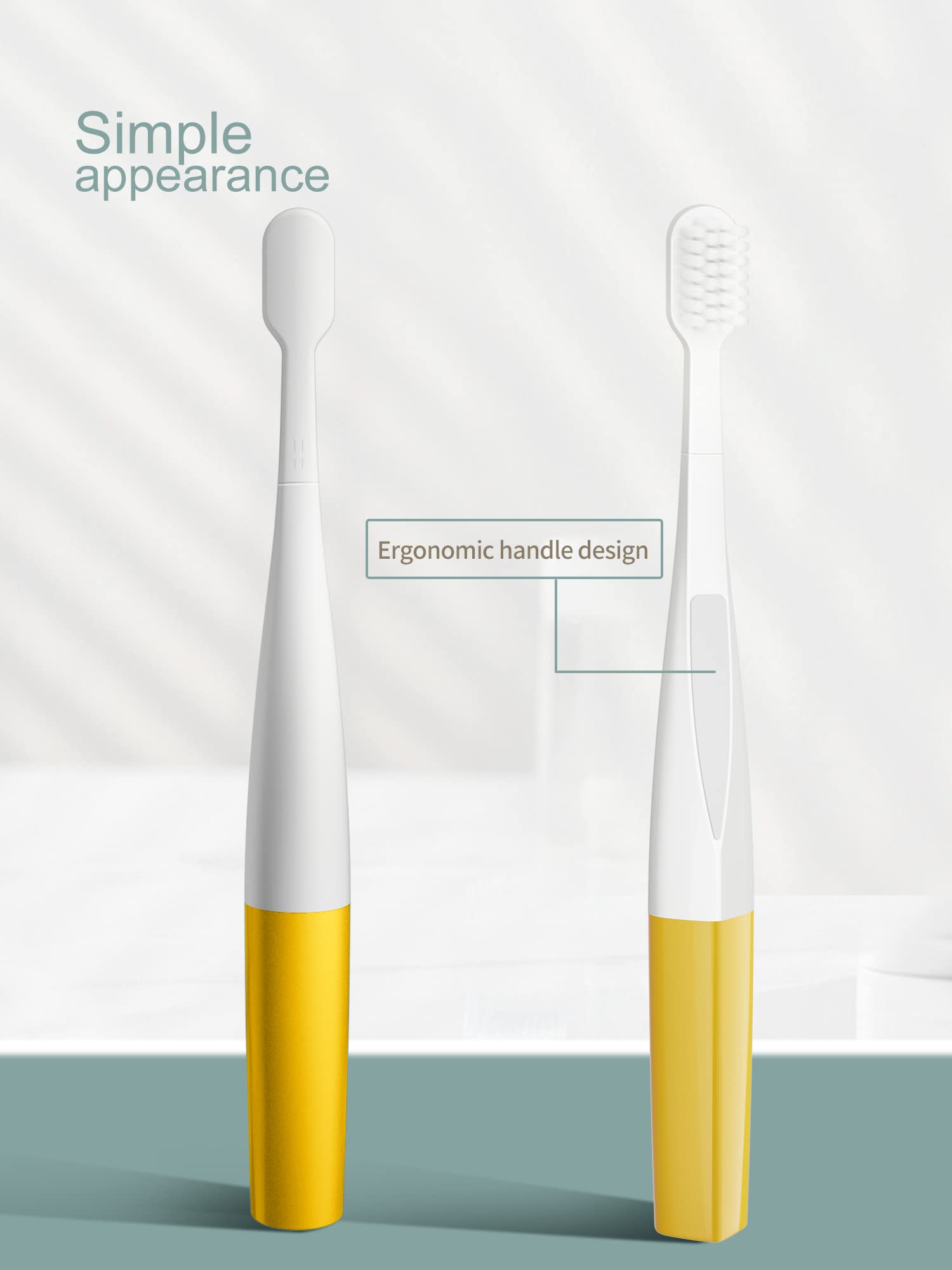 Blenpapa Battery Powered Electric Toothbrush for Kids, Sonic Toothbrush, IPX7 Waterproof, Yellow