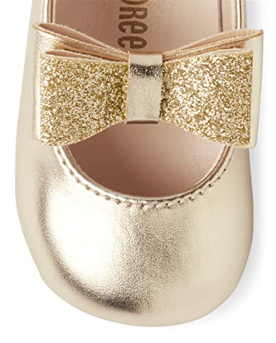 Gymboree, and Toddler Girls Dressy Ballet Flat,Gold,6-12 Months