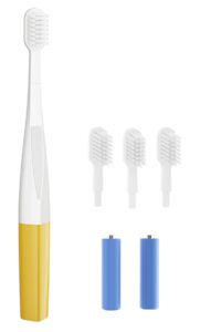 blenpapa battery powered electric toothbrush for kids, sonic toothbrush, ipx7 waterproof, yellow